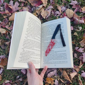 Knife Bookmark, Bloody Bookmark, Blood Spatter, Horror Bookmark, Book ...