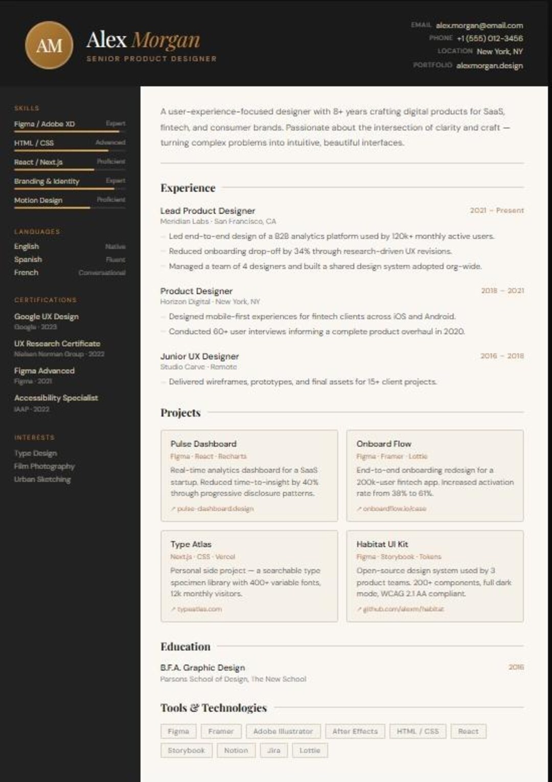 Professional Resume Template – 5 Color Variants, Instant Download ...