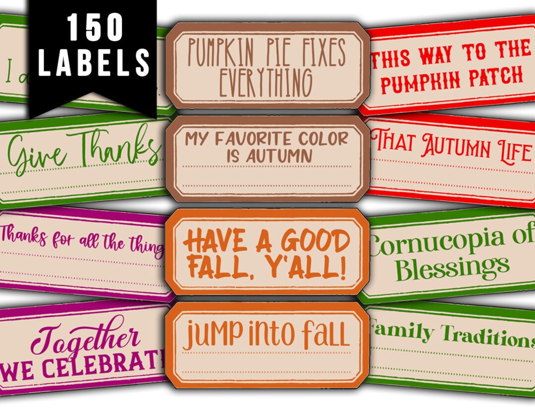 Fall Journal Printable, Word Labels - 5pg Digital Download- Autumn ...