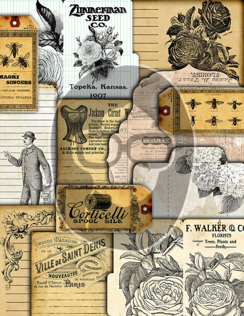 Printable Journal Bundle Neutral Journal Ephemera Bundle 5 - Etsy