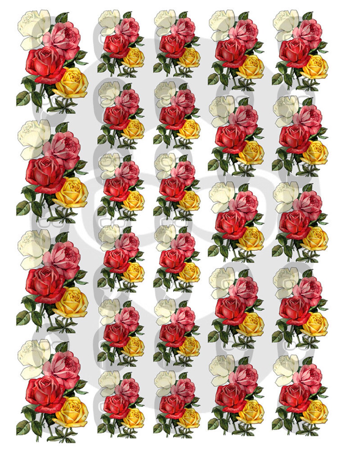 Pink Rose Clipart Decoupage Flowers Set 20 7 Page Instant - Etsy