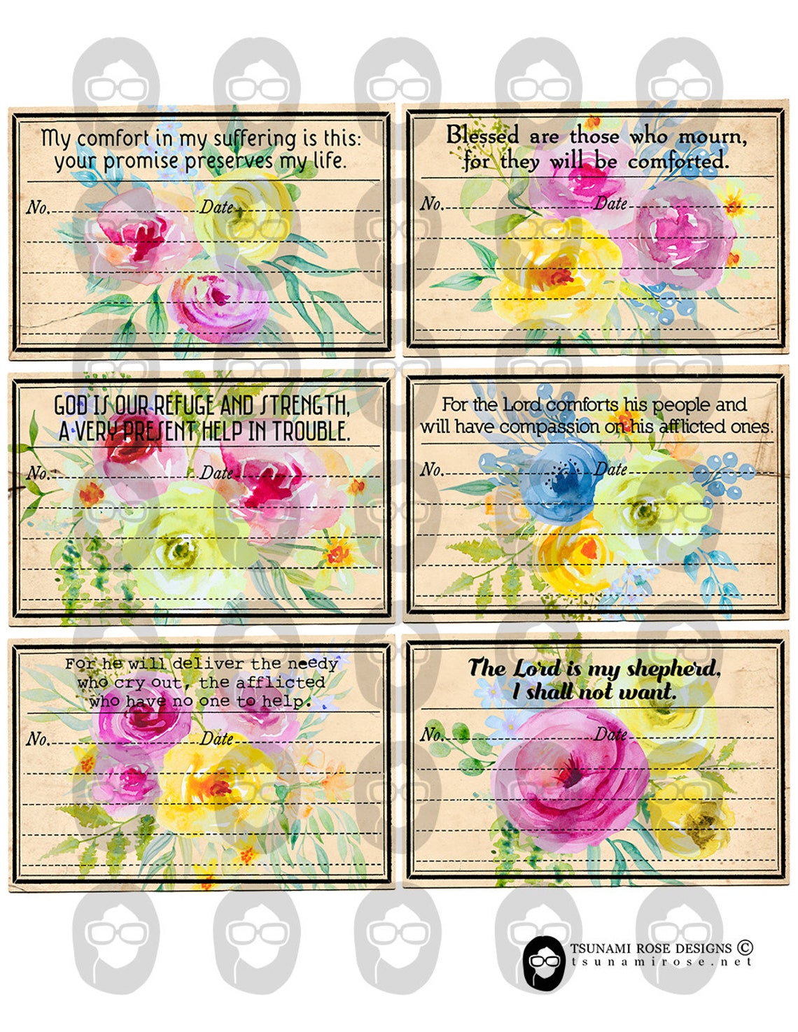 Grief Bible Verse Cards Scripture Journal Printable 3pg | Etsy