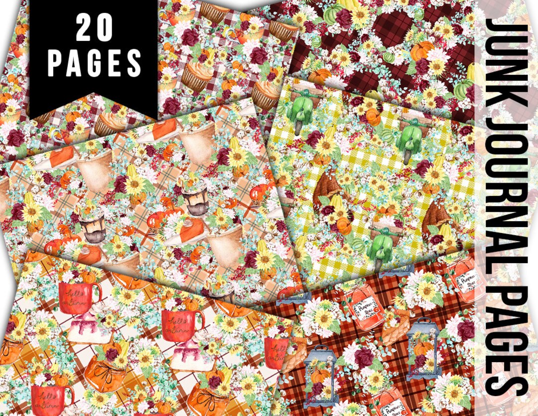 Fall Digital Paper, Autumn Journal Printables -20pg Digital Download ...