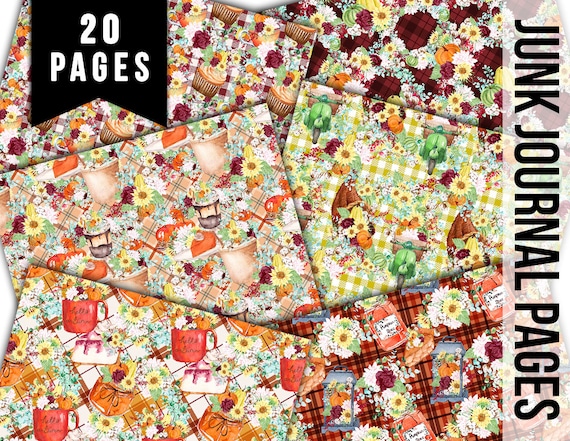 Fall Digital Paper Autumn Journal Printables 20pg Digital - Etsy