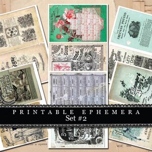 Ephemera Pack - Printable Ephemera Set # 2 - 30 Page Instant Download ...
