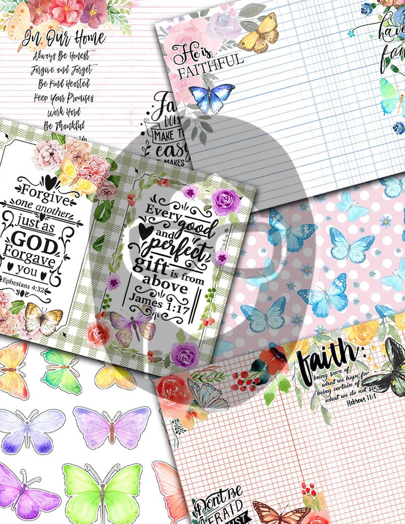 Butterfly Prayer Kit Faith Junk Journal Kit-40pg Digital - Etsy
