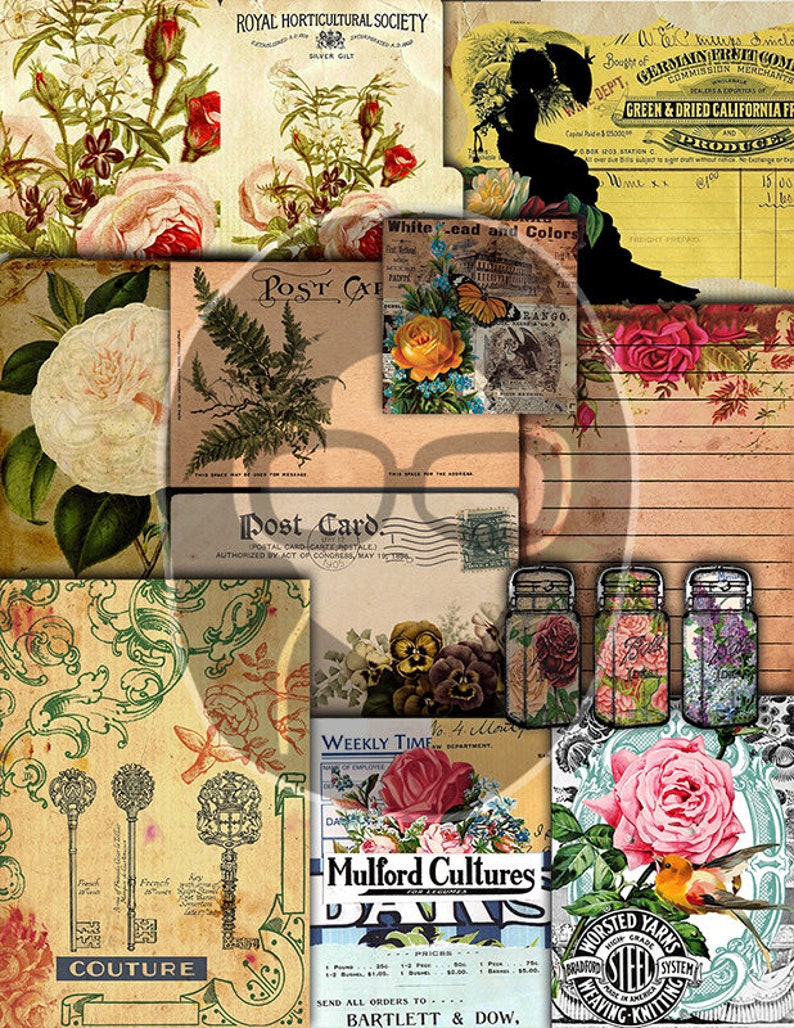 Ephemera Bundle Printable Journal Bundle 21 50pg Digital - Etsy