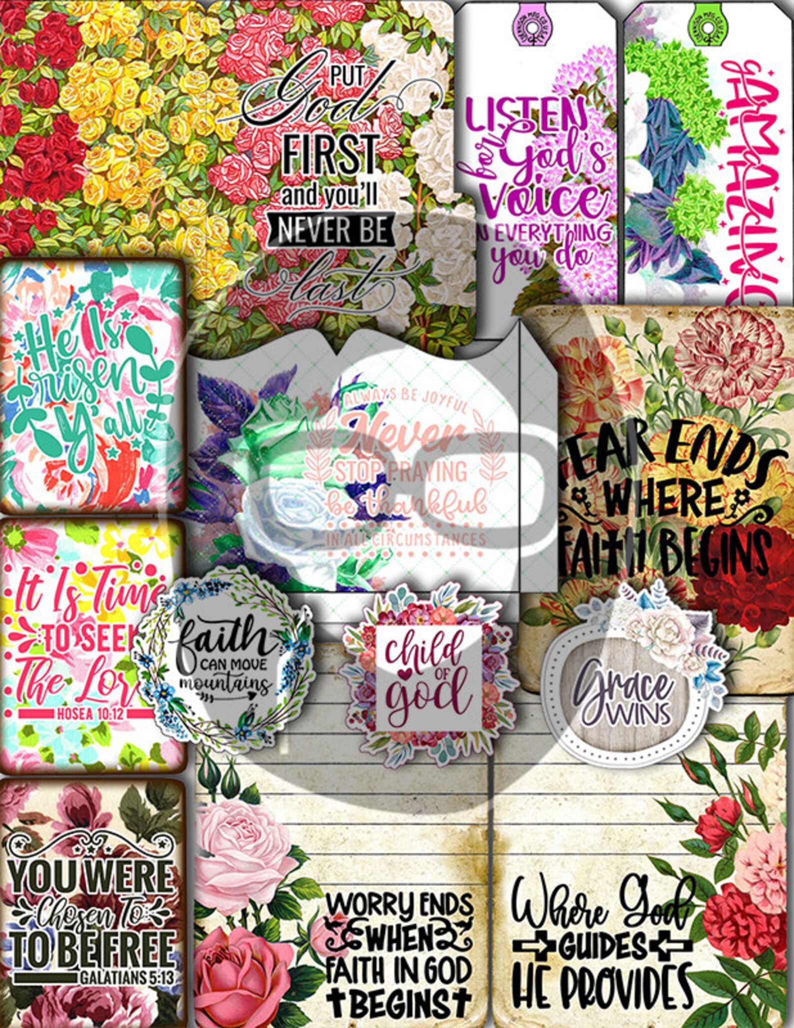 Ephemera for Bible Journaling, Jesus Quotes -49pg Digital Download ...