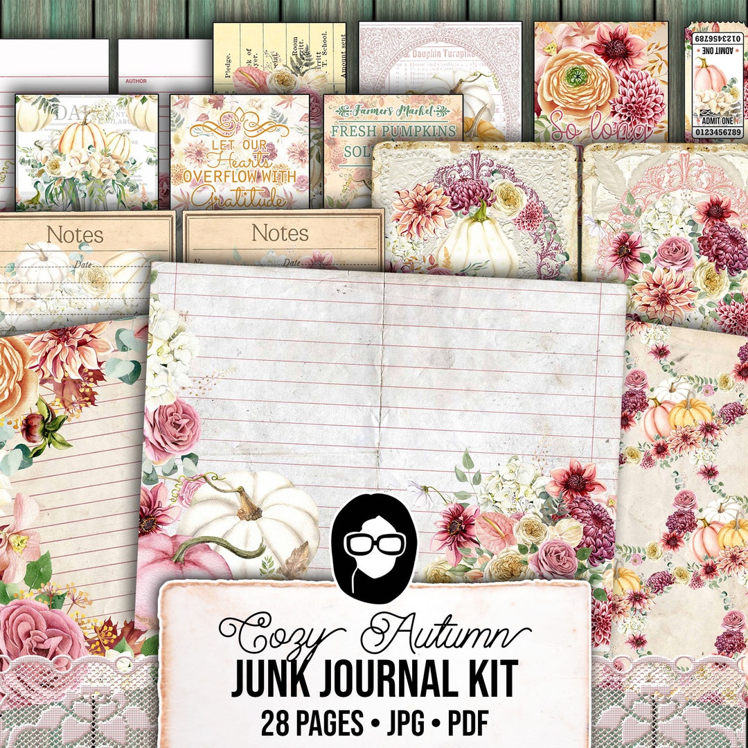 Fall Digital Paper, Autumn Journal Kit-28pg Digital Download ...