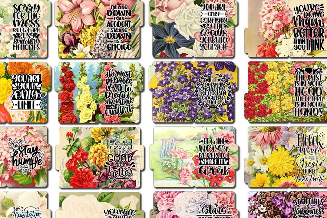 Motivational Phrases - Mini File Folder Set #15 - 9 Page Instant ...