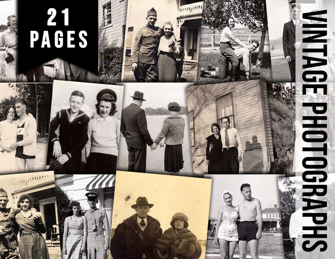 Ephemera Photos, Vintage Couple Photos S#101 -21pg Digi Download ...