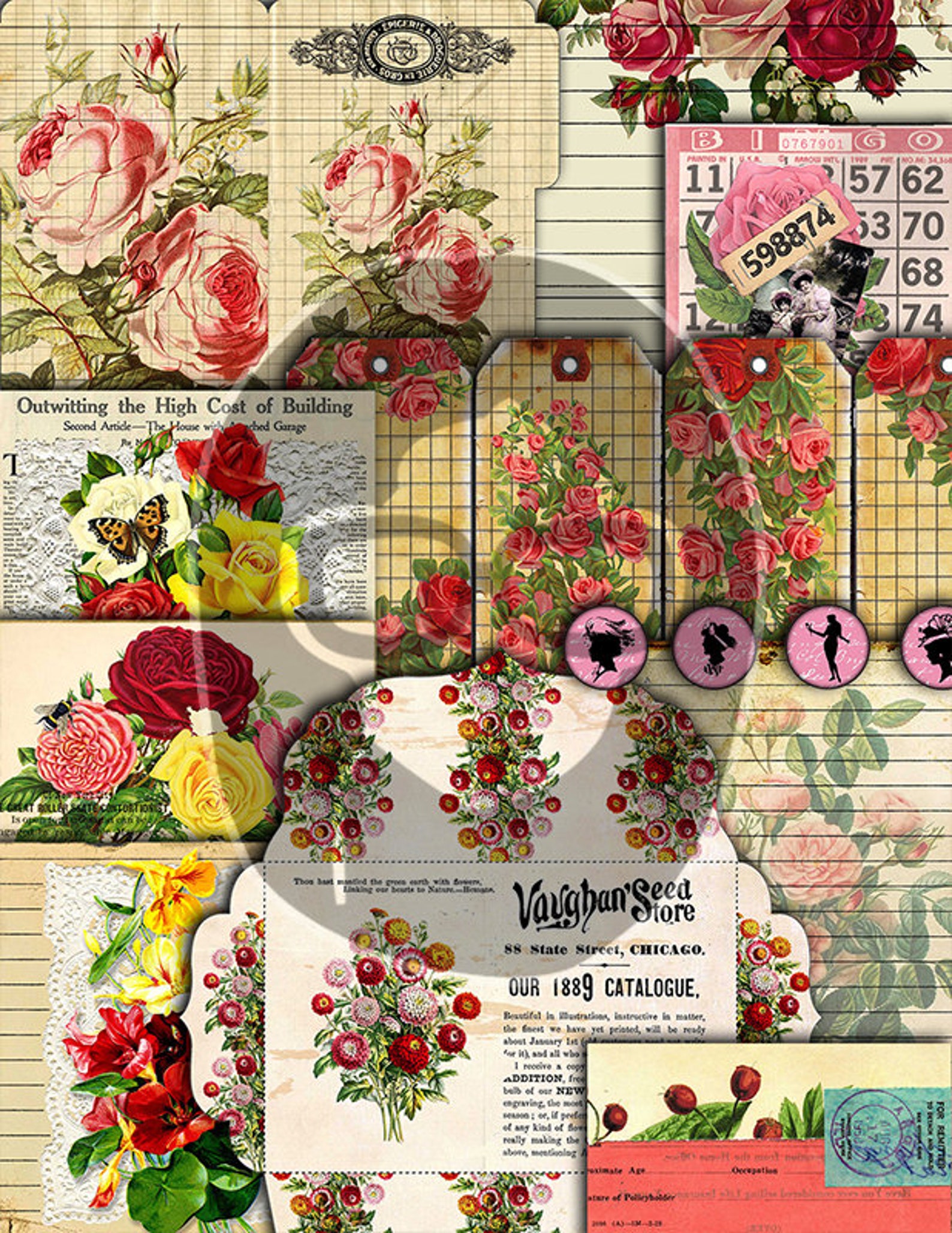 Junk Journal Starter Kit Printable Journal Bundle 11 47pg - Etsy