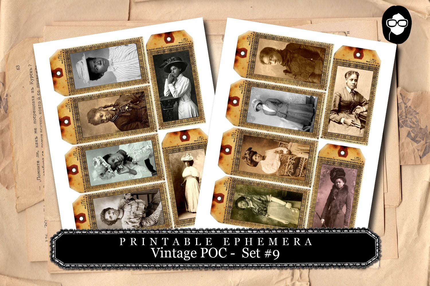 poc Vintage Women of Color Vintage Shipping Tag digital journal card ...