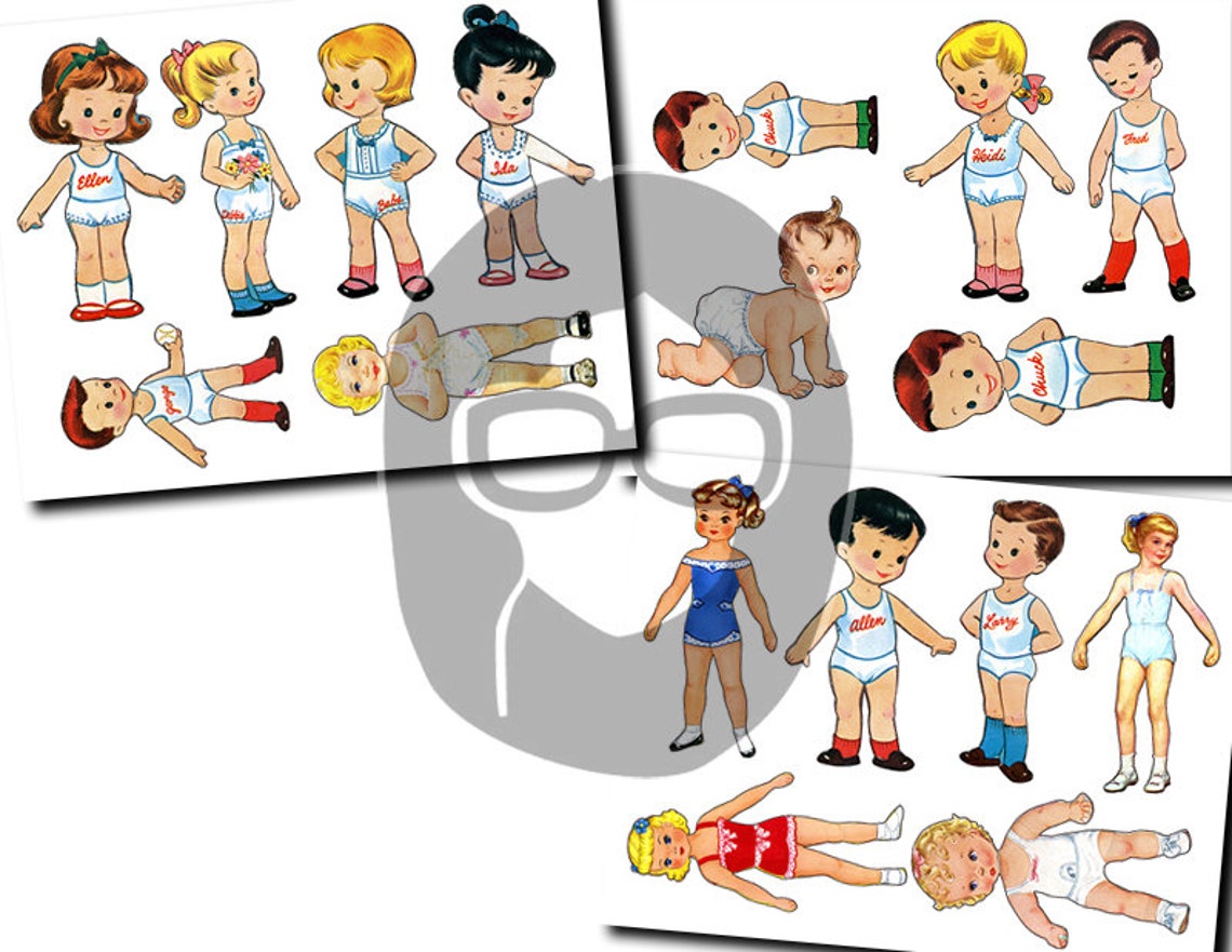 Paper Doll Printable, Paper Dolls Vintage -23pg Digital Download- Fussy ...