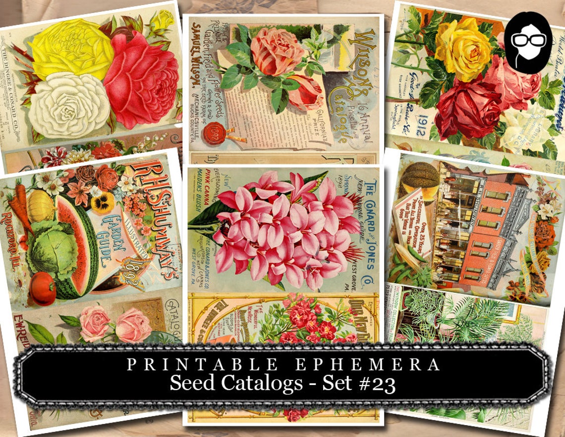 Ephemera Paper Pack Printable Ephemera Set 23 Seed - Etsy