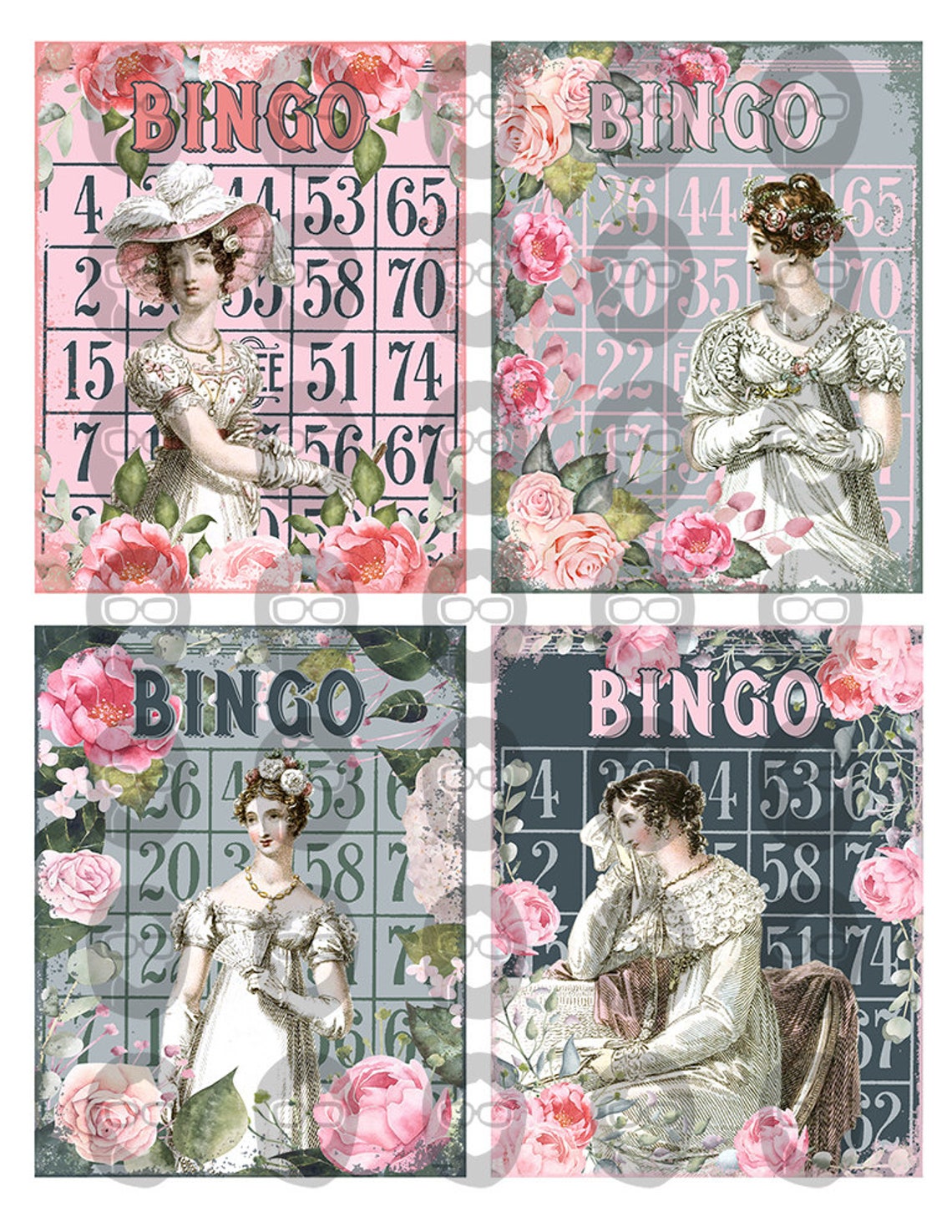 Pride and Prejudice Jane Austen Bingo Cards 3 Page Instant - Etsy