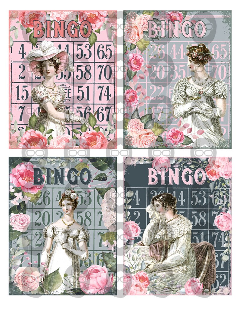 Pride and Prejudice Jane Austen Bingo Cards 3 Page Instant - Etsy