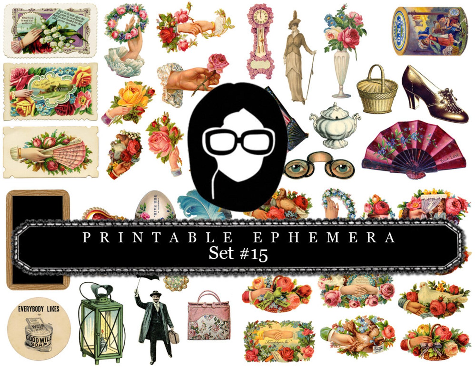 Digital Journal Kits Ephemera Set 15 15 Pg Instant | Etsy