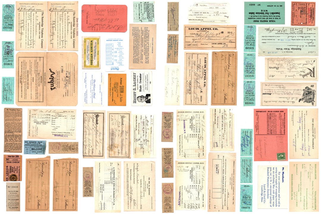Ephemera Pack - Printable Ephemera Set #54 - 24 Page Instant Download ...