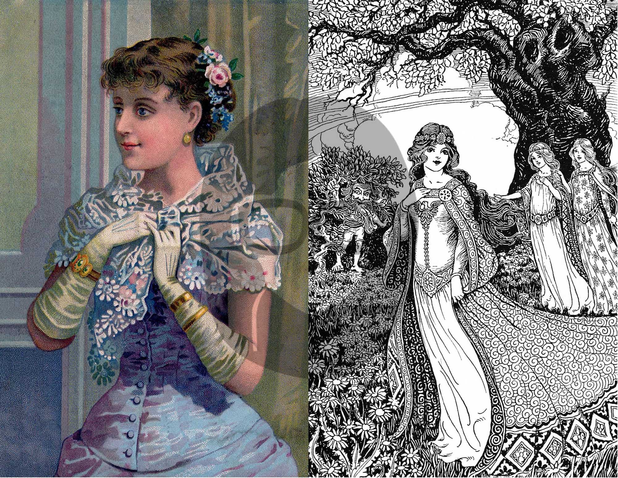 Vintage Women Printable Ephemera Set #60 - 25 Page Instant Download ...