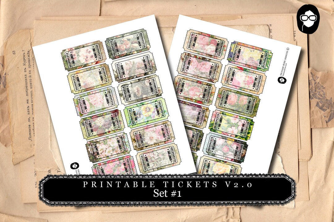 Printable Tickets V.20 - Set #1 - 2 Pg Instant Download - Etsy