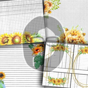 Sunflower Journal Pages, Printable Journal Bundle -30pg Digital ...