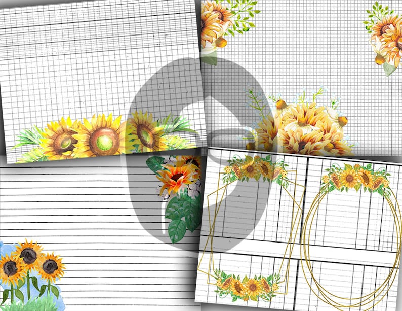 Sunflower Journal Pages Printable Journal Bundle 30pg - Etsy