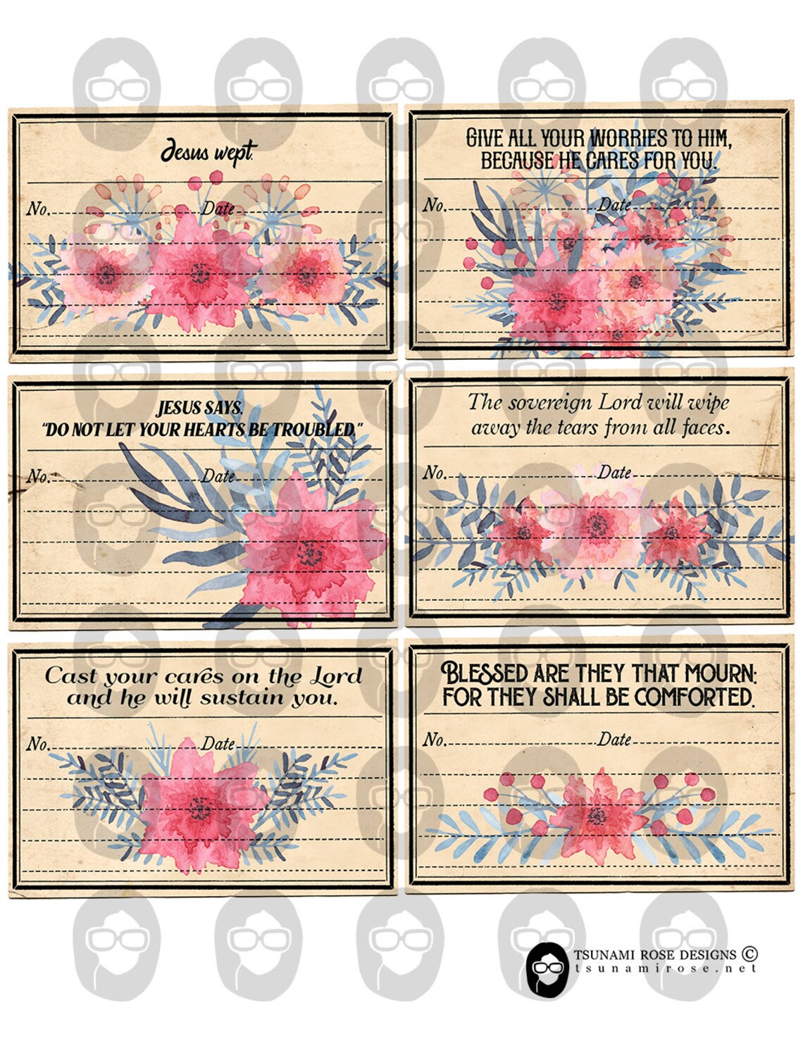 Grief Bible Verse Cards Scripture Journal Printable 3pg | Etsy