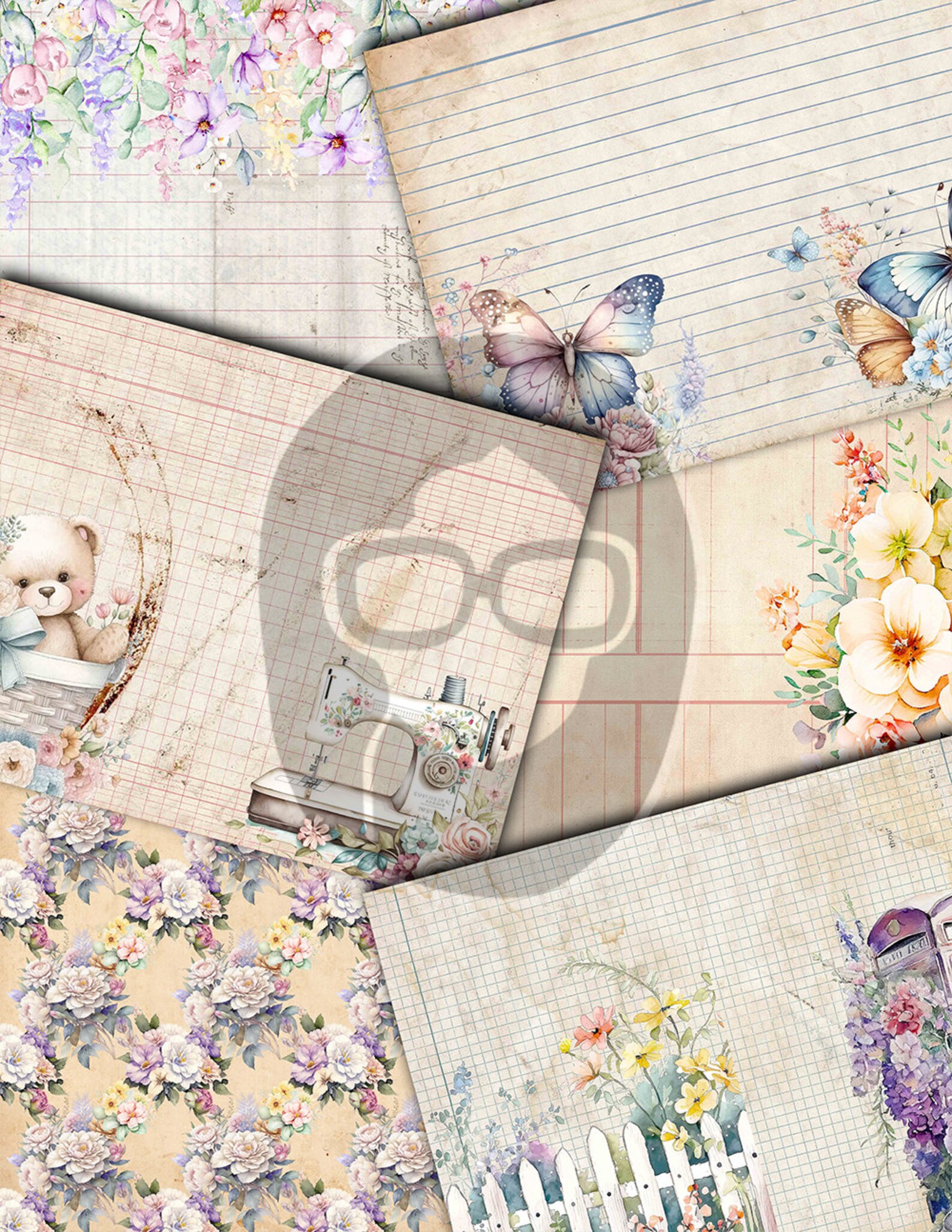 Pastel Junk Journal Kit, Pastel Digital Papers -40pg Instant Download ...