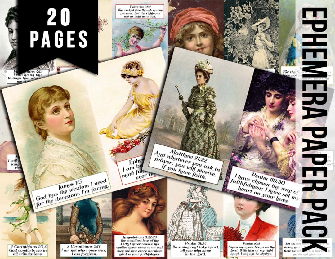 Ephemera for Bible Journaling, Bible Verse Printable -20pg Digital ...