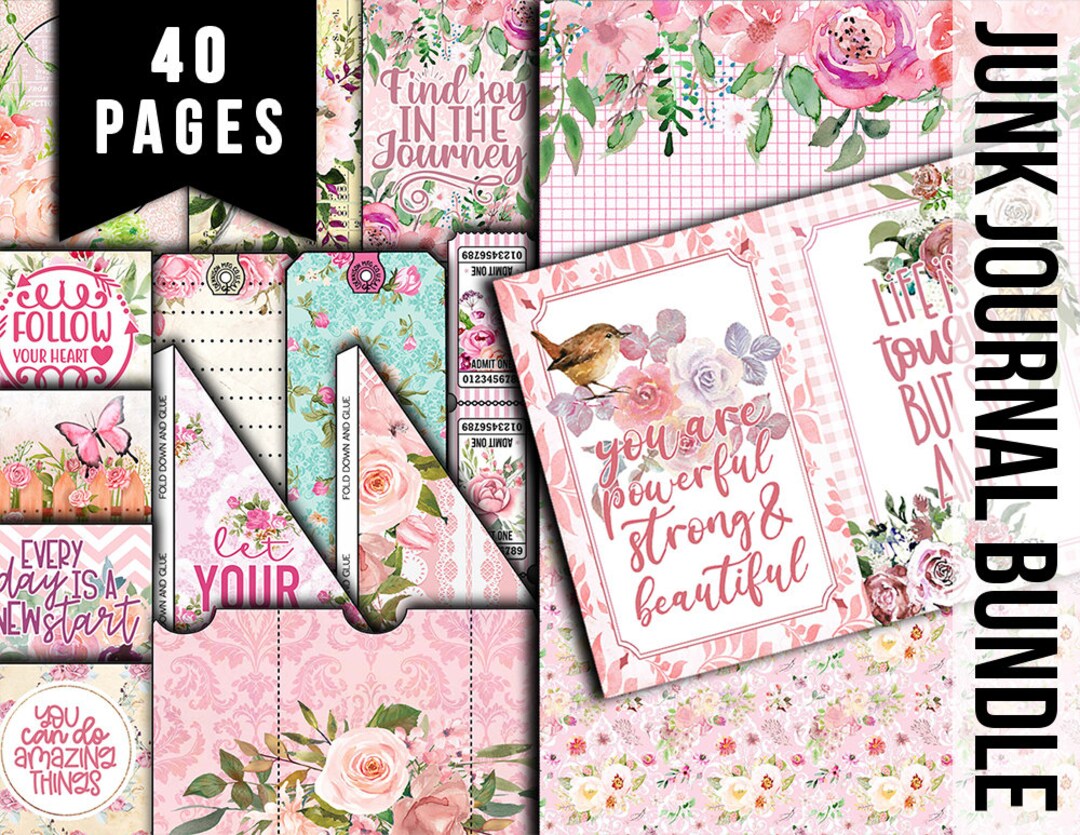 Pink Journal Kit Printable Journal Bundle 40pg Digital - Etsy