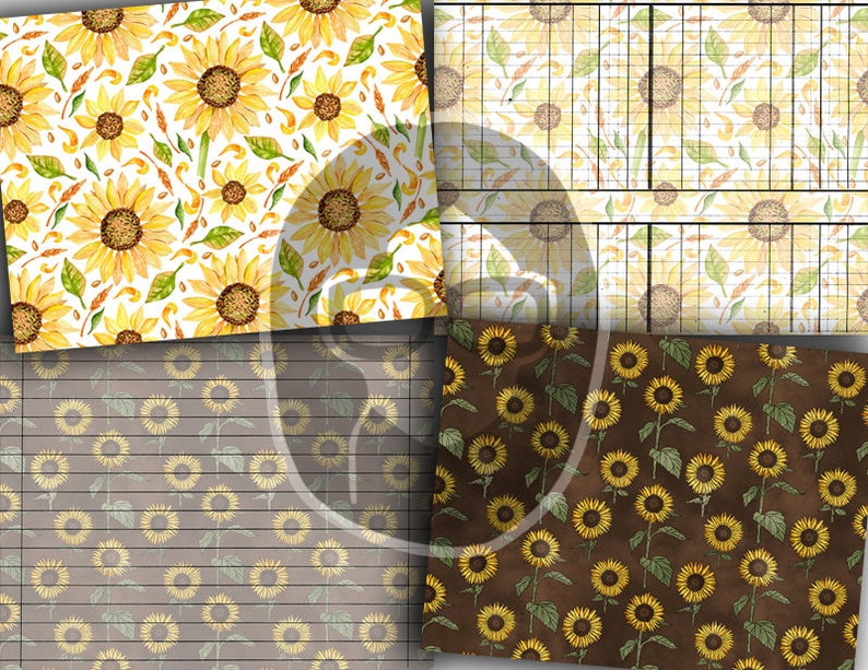Sunflower Digital Paper Printable Journal Bundle 30pg - Etsy
