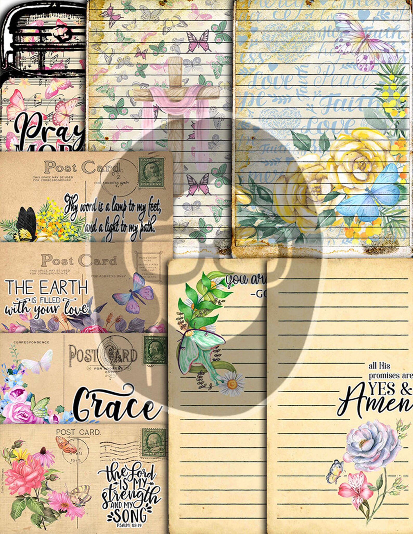 Butterfly Prayer Kit Faith Junk Journal Kit-40pg Digital - Etsy