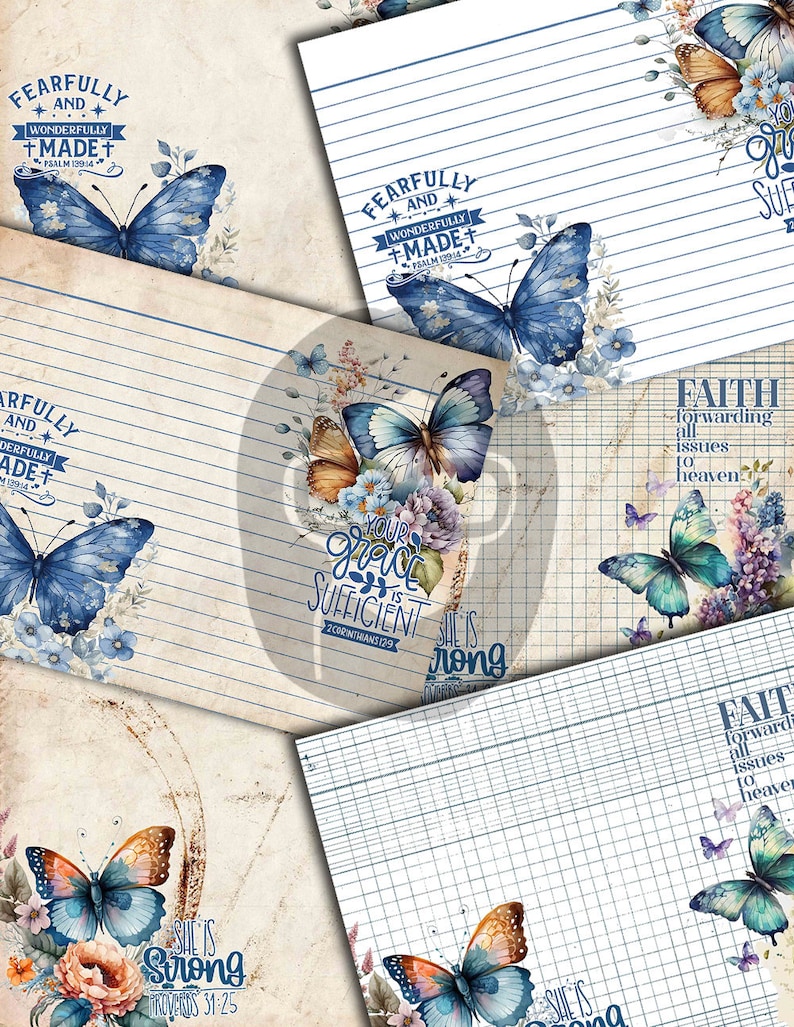 Bible Journaling Printables, Junk Journal Pages -36pg Digital Download ...