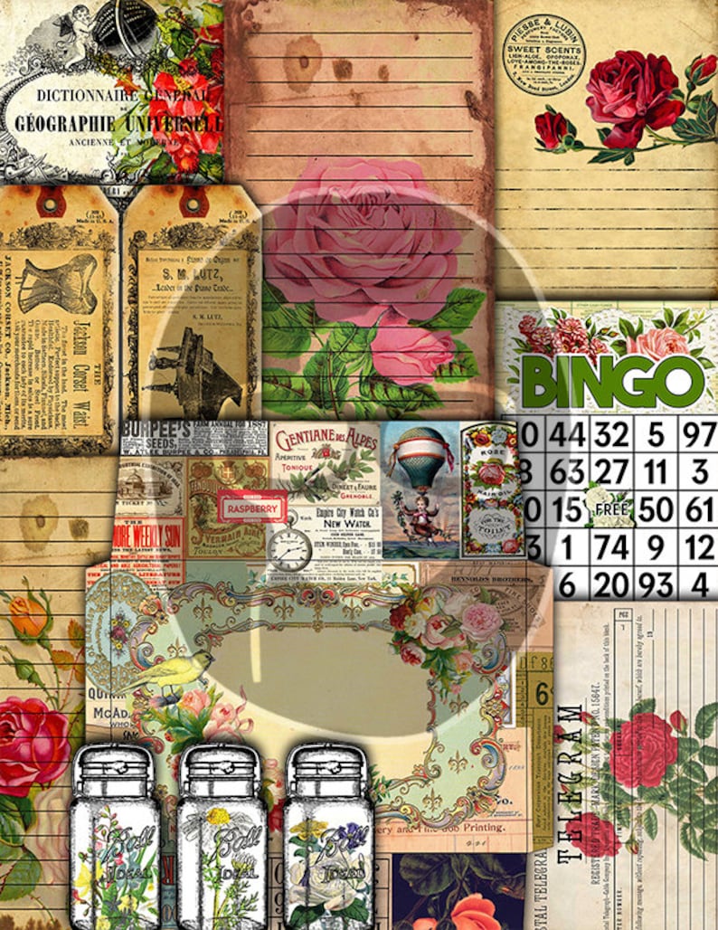 Ephemera Bundle Printable Journal Bundle 21 50pg Digital - Etsy