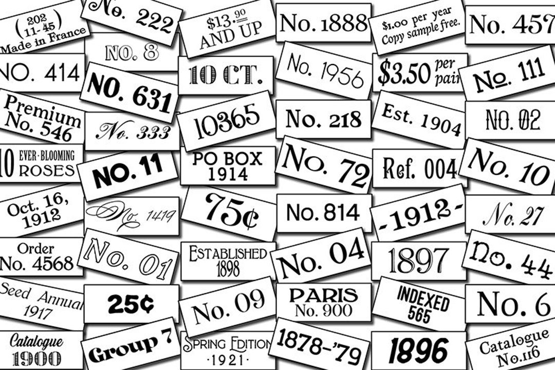 Black and White Vintage Inspired Mini Labels - Set #3 - 1 Page Instant ...