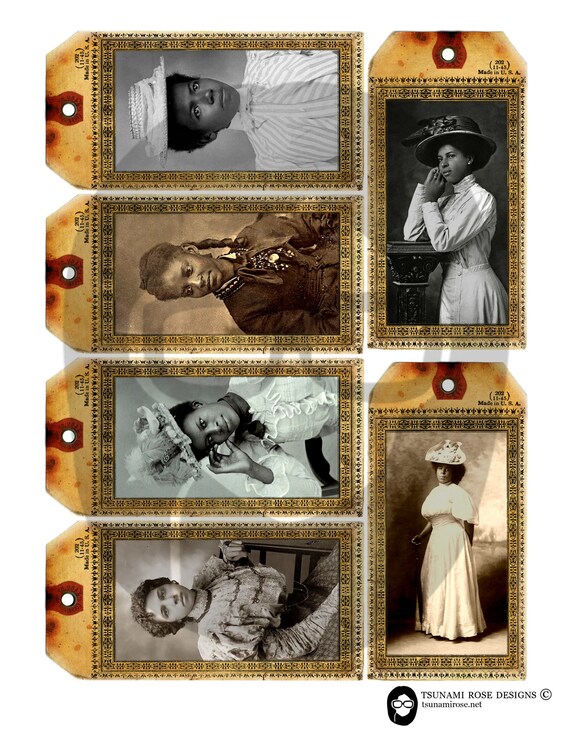 poc Vintage Women of Color Vintage Shipping Tag digital journal card ...