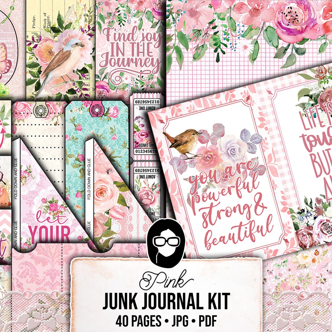 Pink Journal Kit, Printable Journal Bundle -40pg Digital Download ...