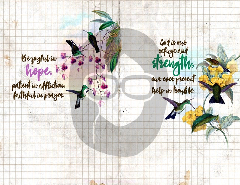 Bible Verses DIY - Hummingbirds Set # 3 - 3 Pg Instant Downloads ...