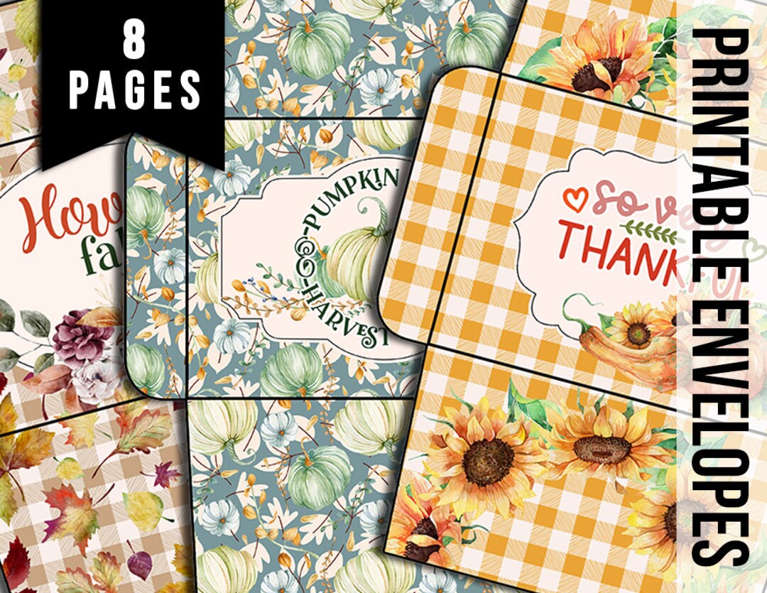 Fall Envelopes, Junk Journal Envelopes -8pg Digital Download ...