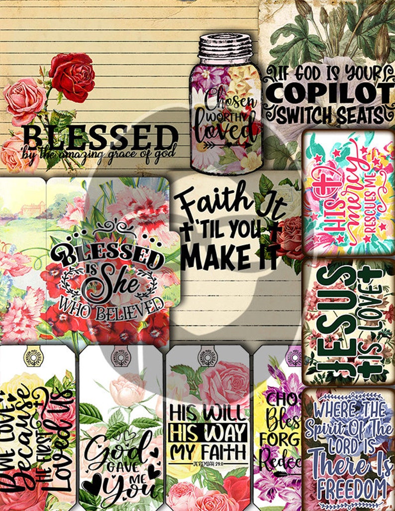 Ephemera for Bible Journaling, Jesus Quotes -49pg Digital Download ...