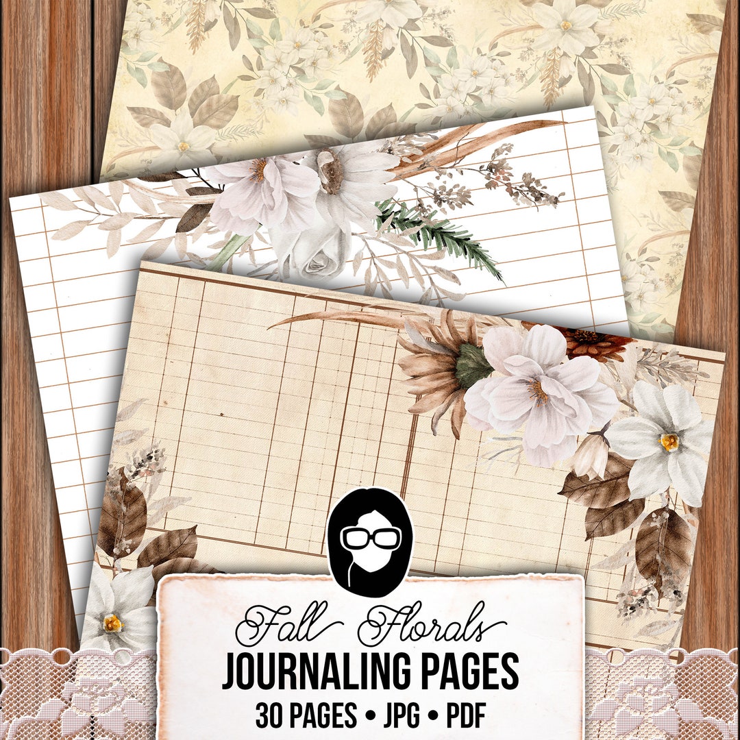 Fall Digital Paper, Autumn Journal Printables -30pg Digital Download ...