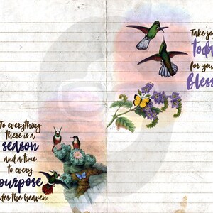 Bible Verses DIY - Hummingbirds Set # 1 - 3 Pg Instant Downloads ...