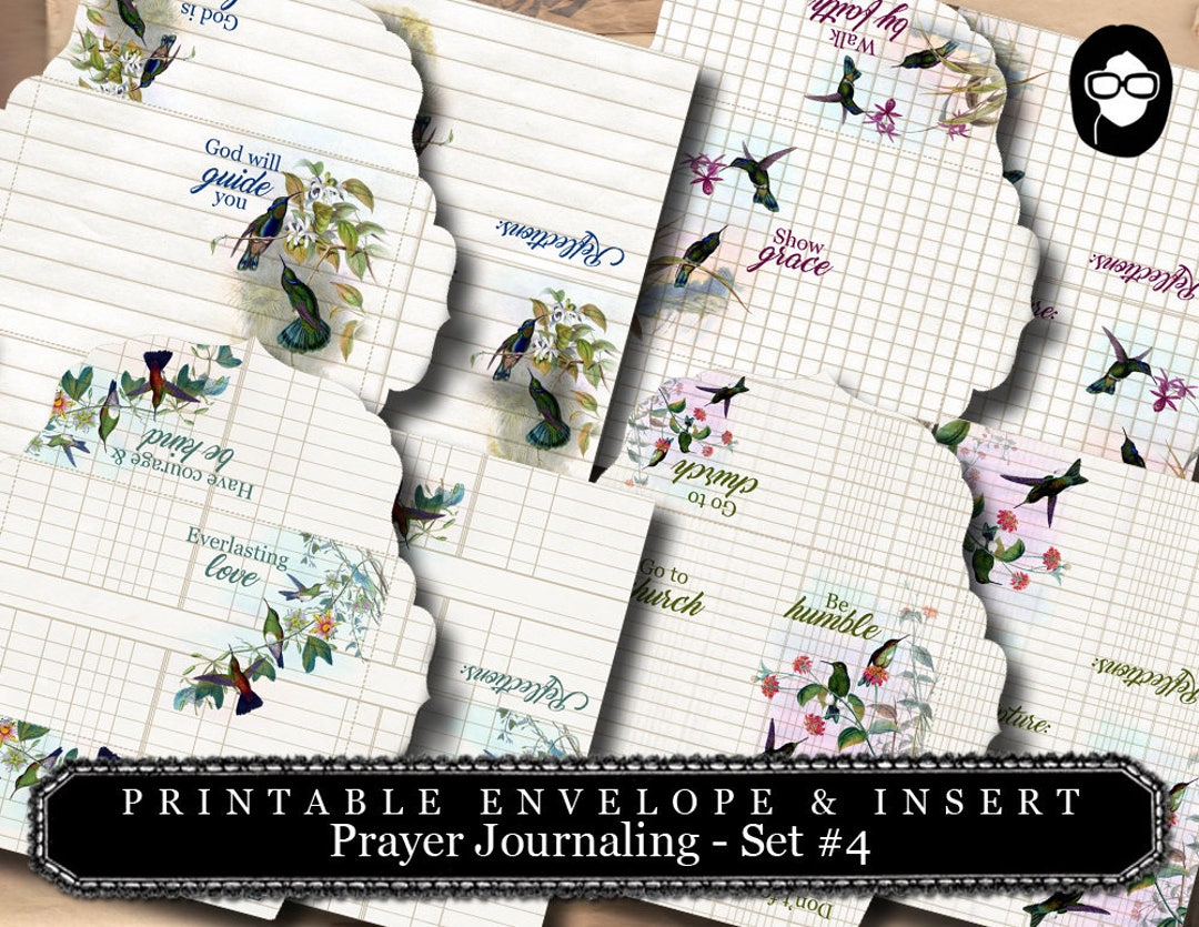 Printable Envelopes - Prayer Journaling Hummingbirds Set #4 - 8 Page ...