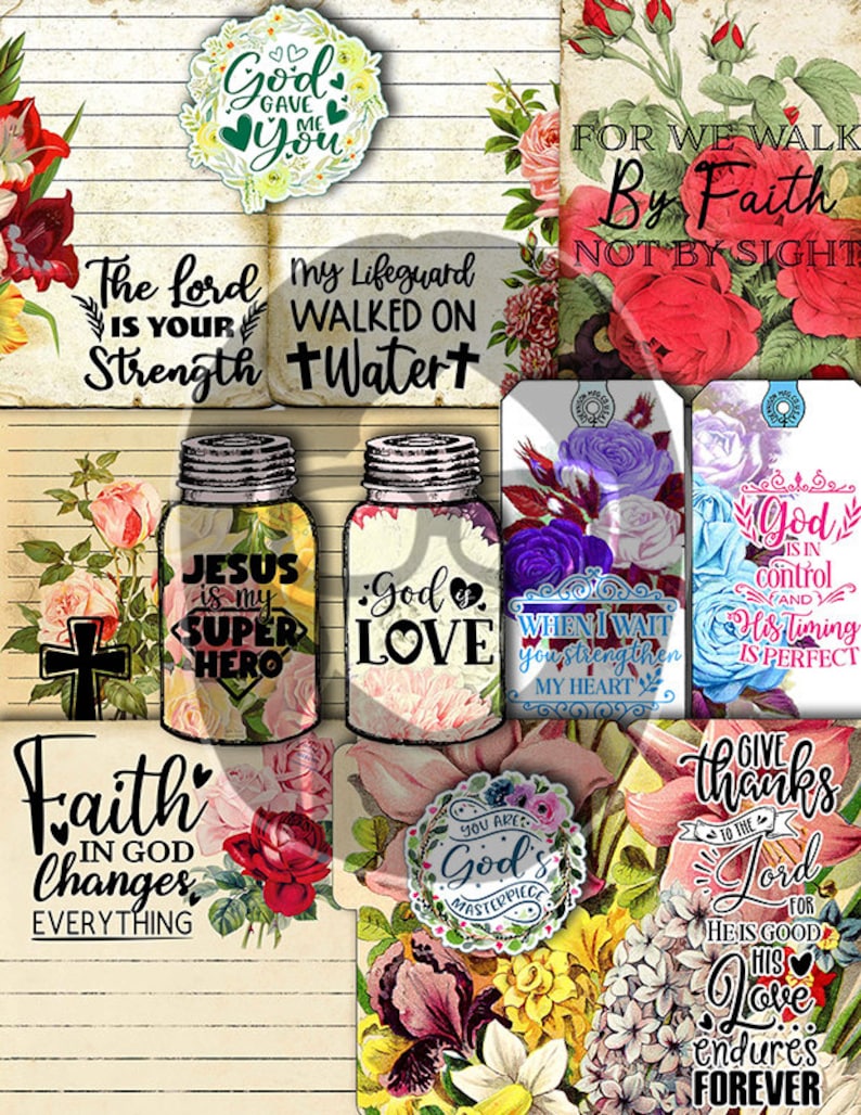 Ephemera for Bible Journaling, Jesus Quotes -49pg Digital Download ...