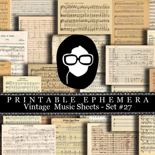 Old Sheet Music Digital Paper Instant Download Vintage - Etsy