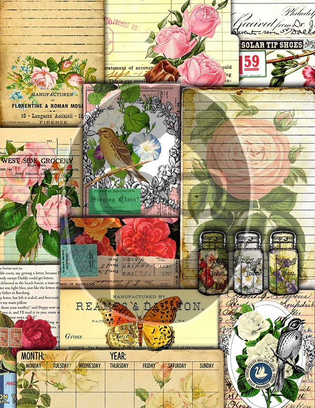 Ephemera Bundle Printable Journal Bundle 21 50pg Digital - Etsy