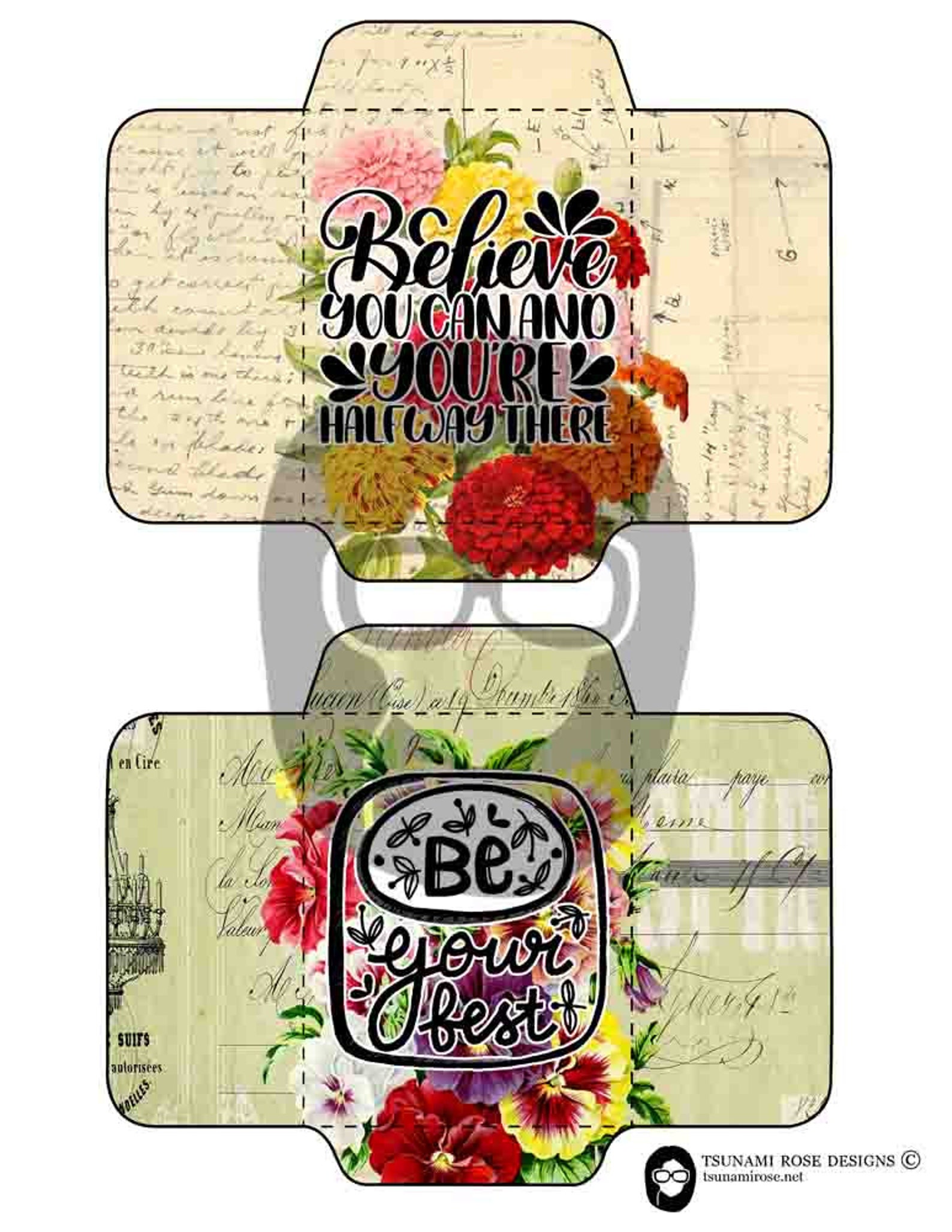 Printable Junk Journal Envelopes #32 - 6 Page Instant Download ...