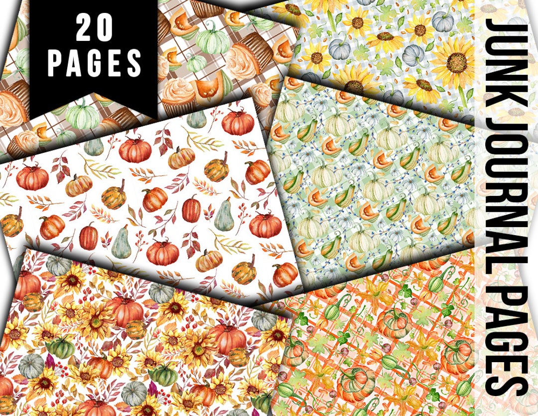 Fall Digital Paper, Autumn Journal Printables -20pg Digital Download ...