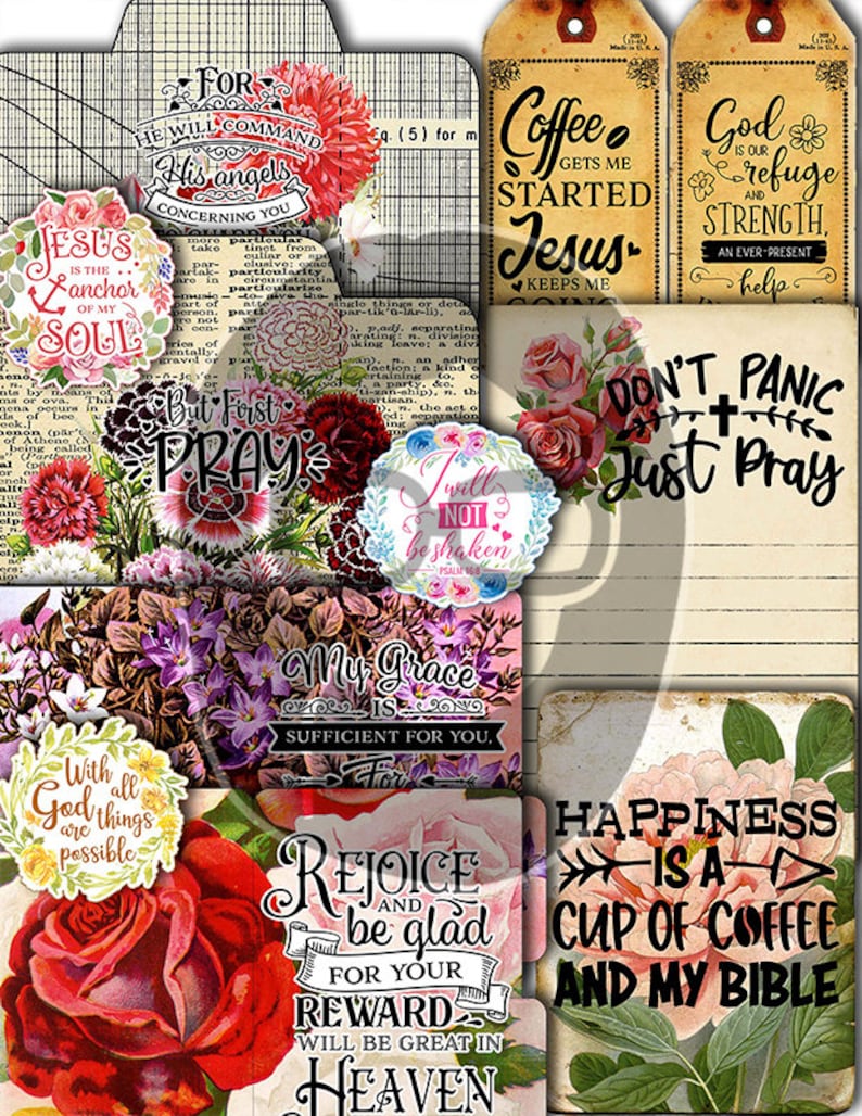 Ephemera for Bible Journaling, Jesus Quotes -49pg Digital Download ...